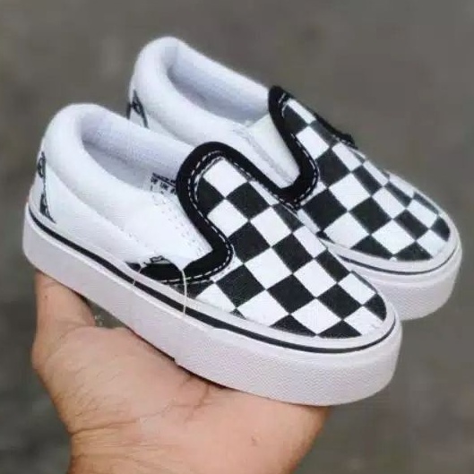 Jual sepatu sneakers anak kids Vans checkerboard classic black white ...
