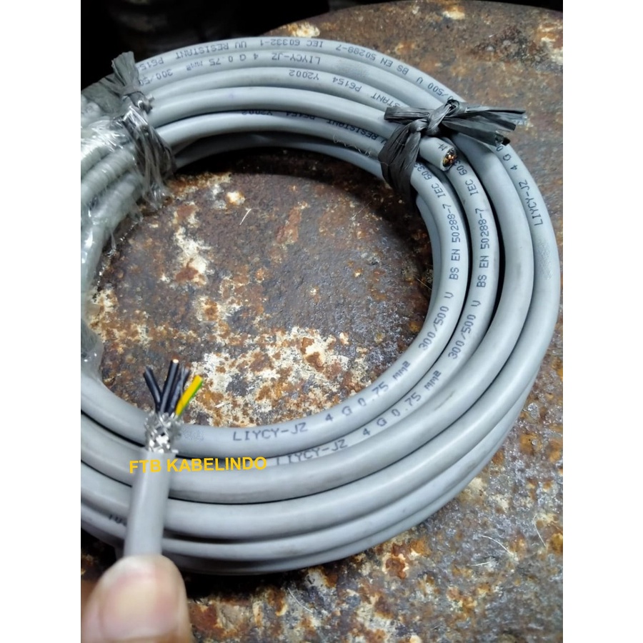 Jual DELTA LIYCY-JZ 4x0.75 Sqmm 300/500V Meteran ( Kabel Screen LIYCY 4x0.75mm 4x0,75 4x0,75mm ...