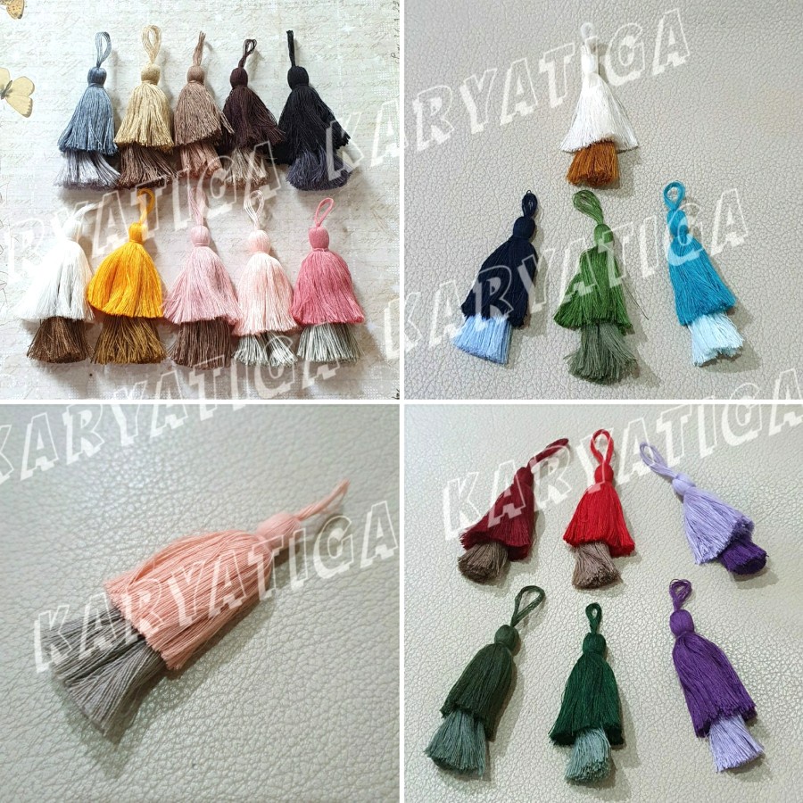 Jual Tasel Rumbai 2 Susun / Tassel 2 Warna (1 pcs) | Shopee Indonesia