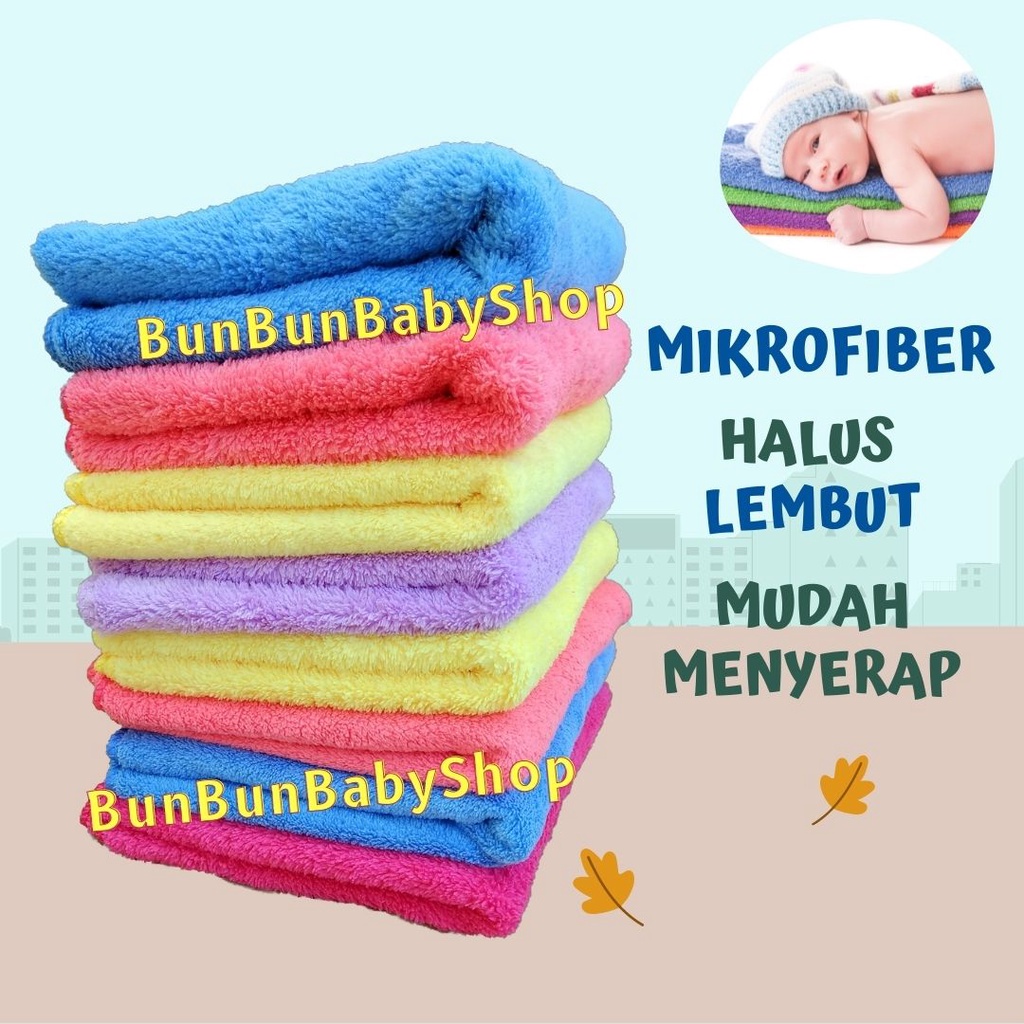 Jual Handuk Bayi Microfiber Lembut Perlengkapan Washlap Lap Mandi Baru ...