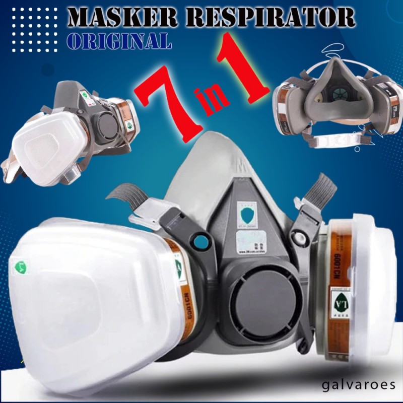 Jual Masker Gas Respirator Half Facepiece Mask Masker Asap Masker 7 in ...