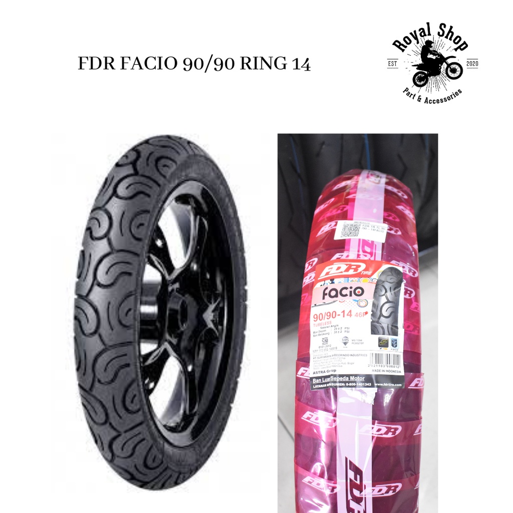 Jual Ban Motor FDR TL FACIO 90/90 Ring 14 Tubeless Yamaha Honda Matic ...