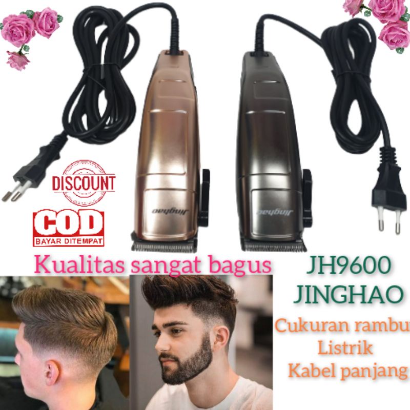 Jual Alat Cukur Pangkas Rambut Pria Dewasa Jinghao Jh 9600 Hair Cliper Mesin Potong rambut anak ...