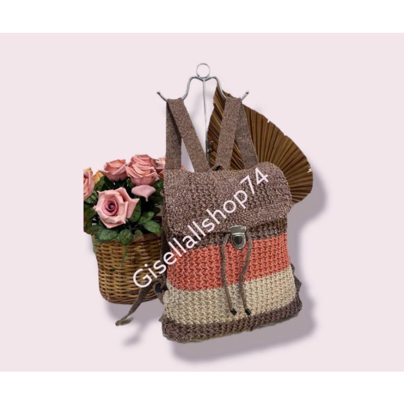Jual tas rajut ransel wanita murah#cod (bayar di tempat)tas milenial ...