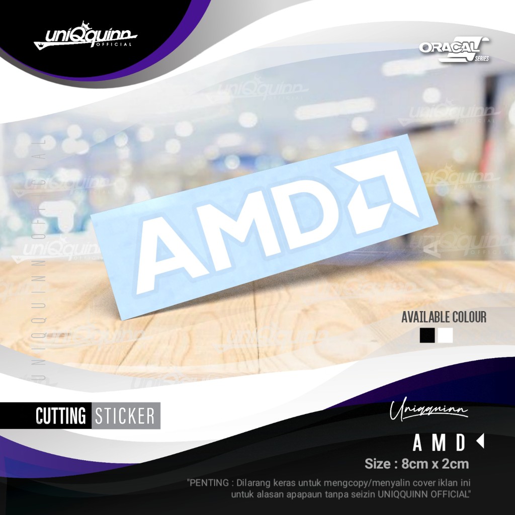 Jual UQ Stiker AMD Logo Cutting Sticker PC Komputer | Cutting Stiker ...