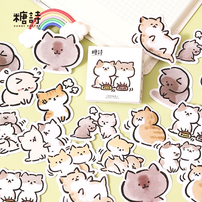 Jual Sticker Pack Kucing Pet Lucu 003 Sticker Decorative Gwiyeo DIY ...