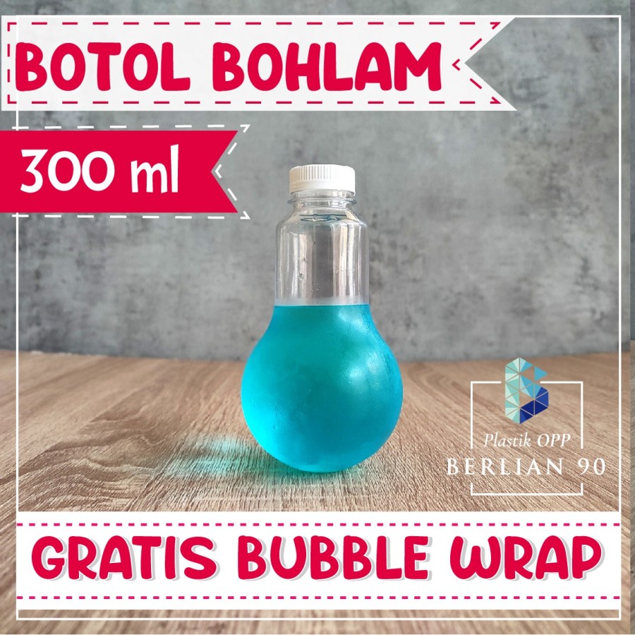 Jual Botol Bohlam 300 ml Botol Lampu 300 ml Botol Plastik 300 ml ...