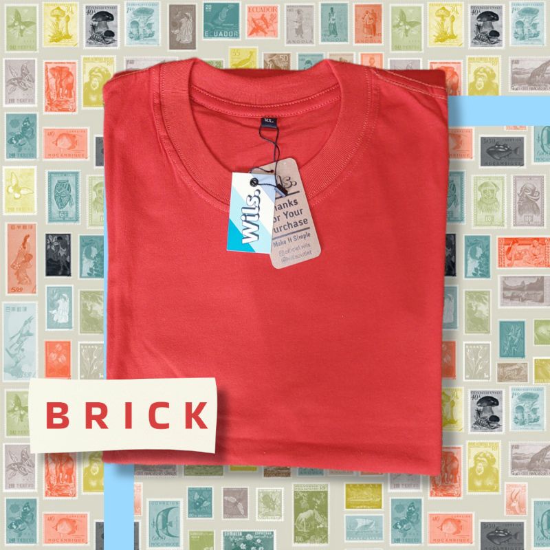 Jual Kaos Polos - Merah Bata | Shopee Indonesia