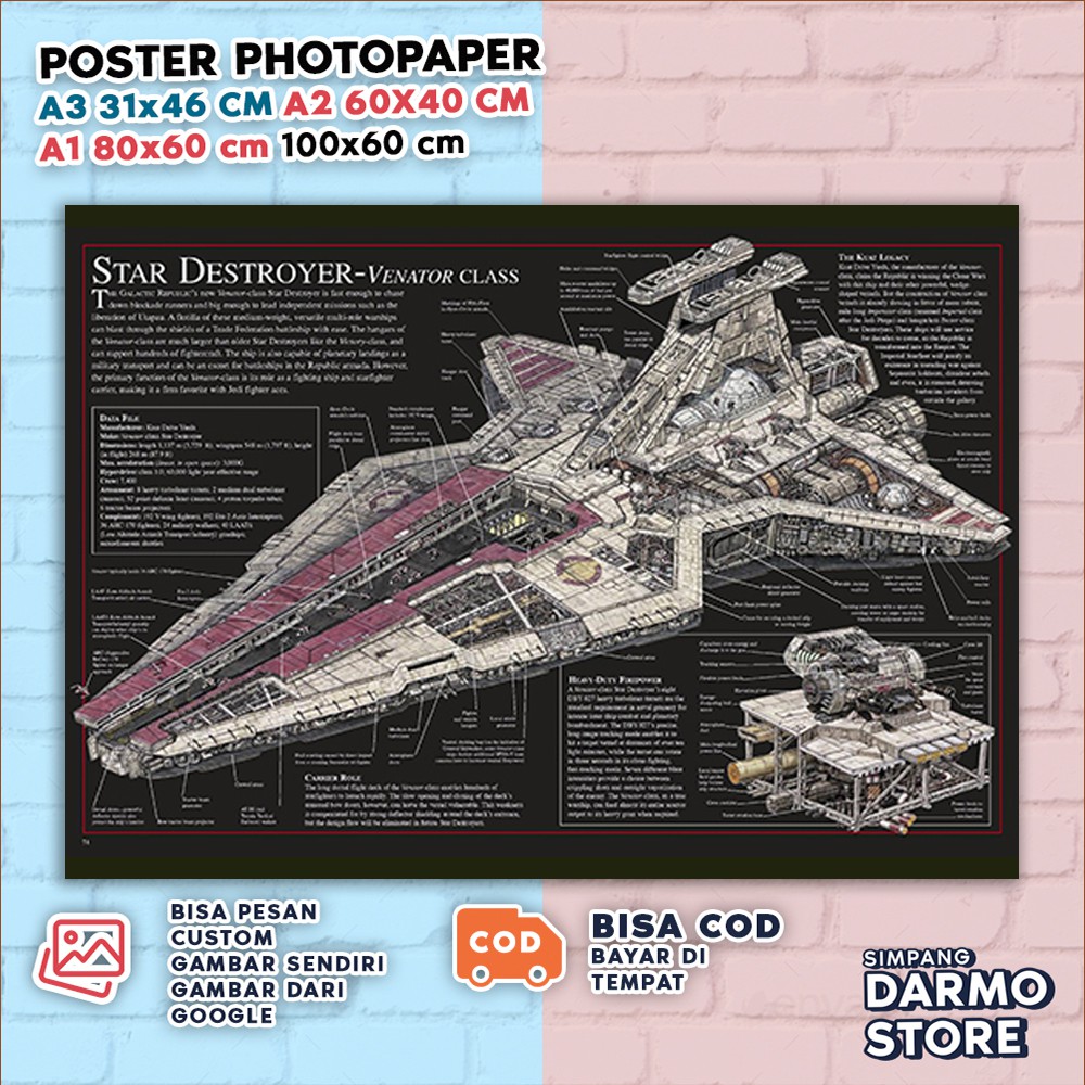 Jual Poster Starwars Hiasan Dinding Darth Vader Jedi Vintage Space ...