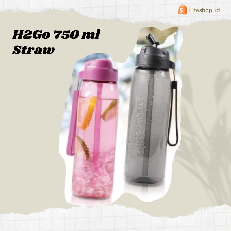 Jual H2Go 750 ml with Straw Tupperware | Botol Minum | Shopee Indonesia
