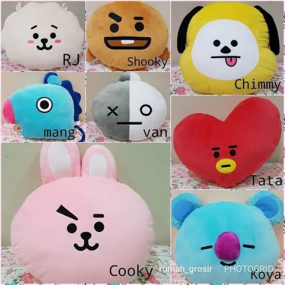 Jual Bantal Boneka BT21 BTS Unofficial Shooky Tata Van Koya Chimmy RJ ...