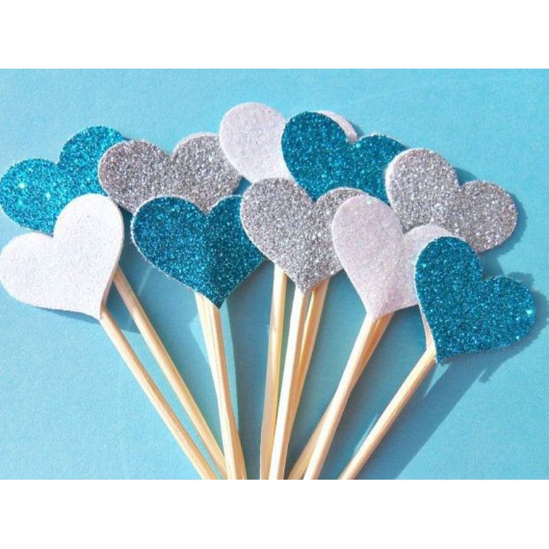 Jual topper cake bintang love(per pcs)/hiasan kue bentuk Bintang Hati glitter (per pcs) | Shopee ...