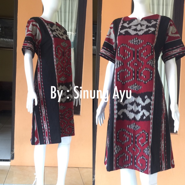 Jual DRESS TENUN SUMBA MOTIF KERA MERAH | Shopee Indonesia