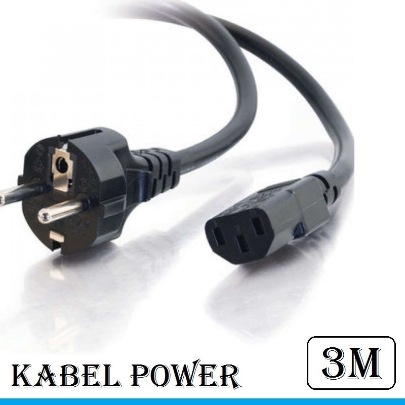 Jual KABEL POWER PC 3M / KABEL POWER CPU 3 METER | Shopee Indonesia