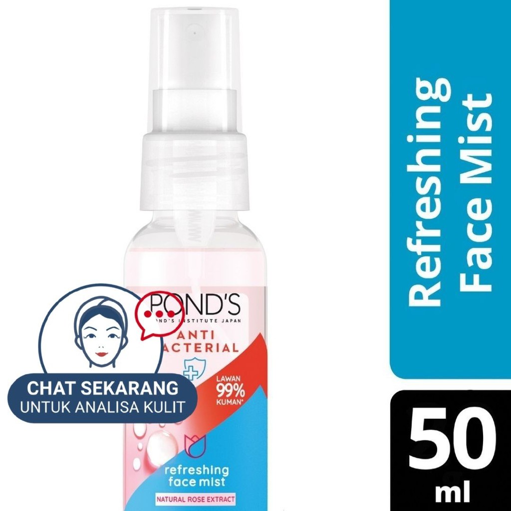 Jual Pond’s Antibacterial Face Mist Spray 50 ml with Refreshing 100% ...