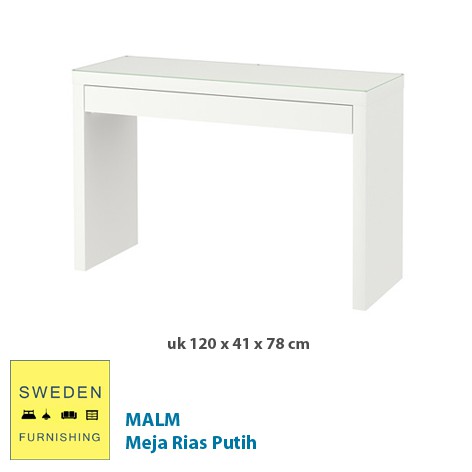 Jual MALM Meja rias putih, uk 120 x 41 x 78 cm | Shopee Indonesia