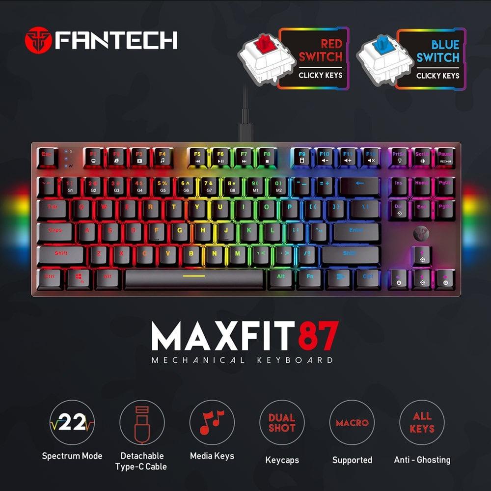 Jual Fantech Keyboard Gaming MAXFIT87 / MK856 RGB Red Switch | Shopee ...