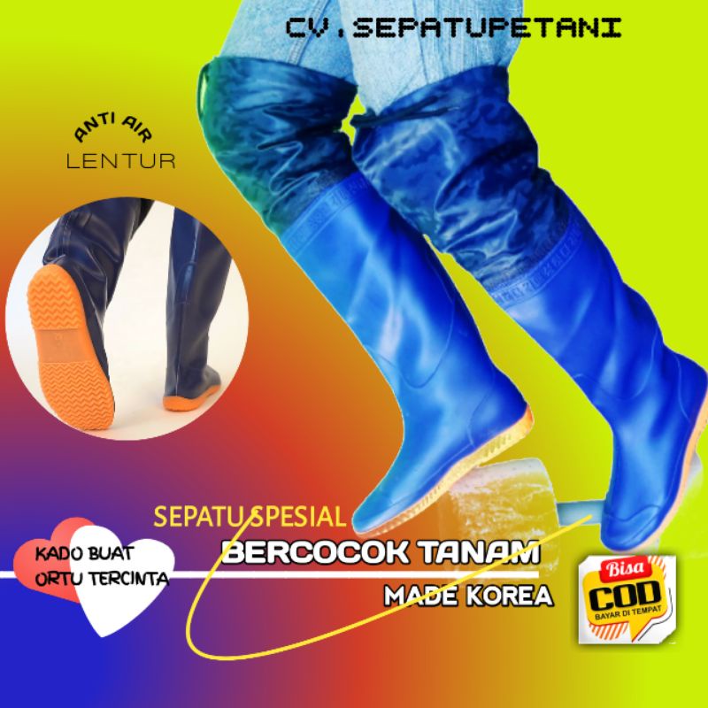 Jual Sepatu Boot Petani Panjang/Sepatu Boots Sawah/Sepatu Boot Panjang ...