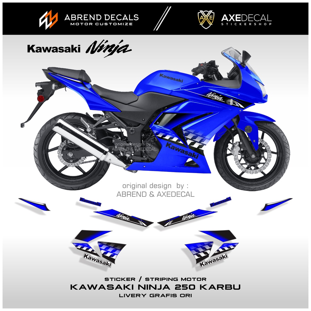 Jual DECAL STRIPING NINJA 250 KARBU GRAFIS ORI / STIKER MOTOR NINJA ...