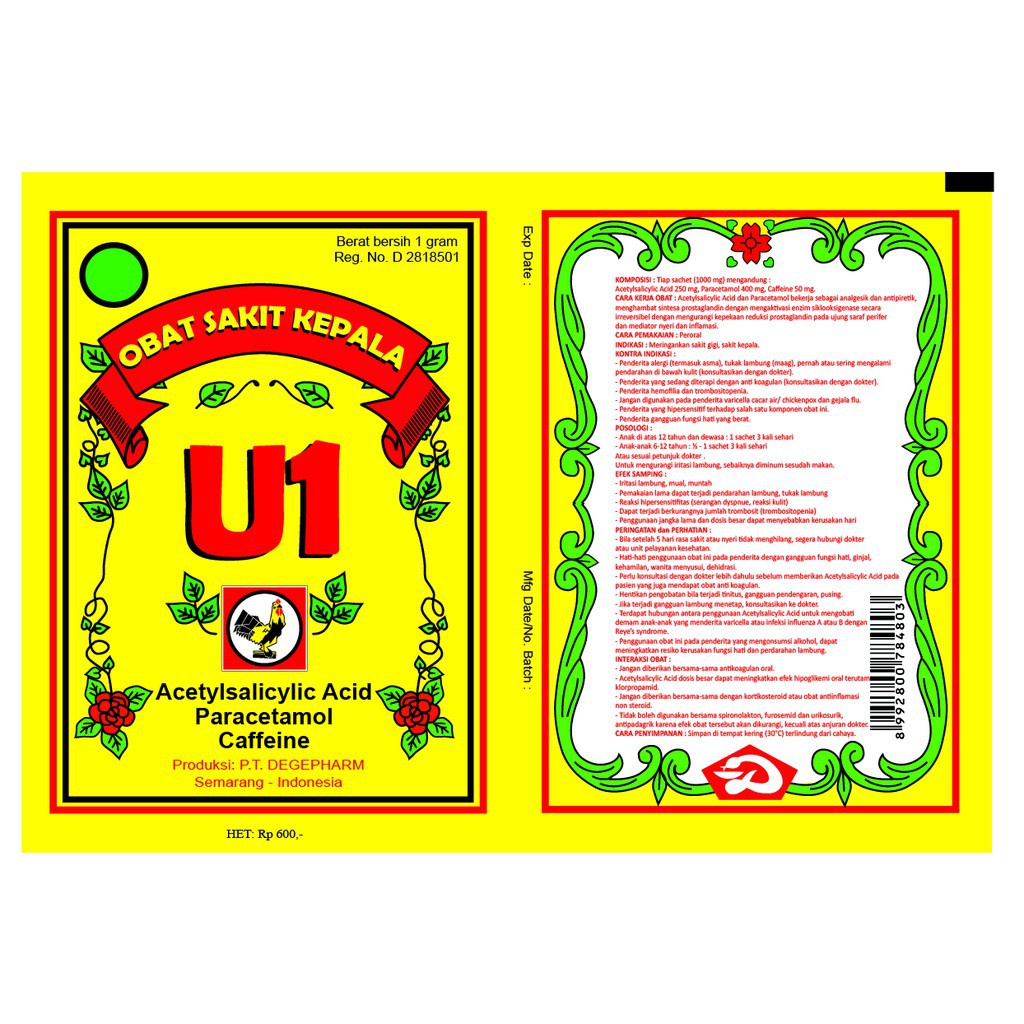 Jual Puyer Jago U1 isi 10 sachet (Obat Sakit Kepala) | Shopee Indonesia