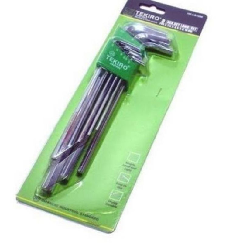 Jual KUNCI L PANJANG 8 PCS TEKIRO/ HEX KEY LONG 8PCS | Shopee Indonesia