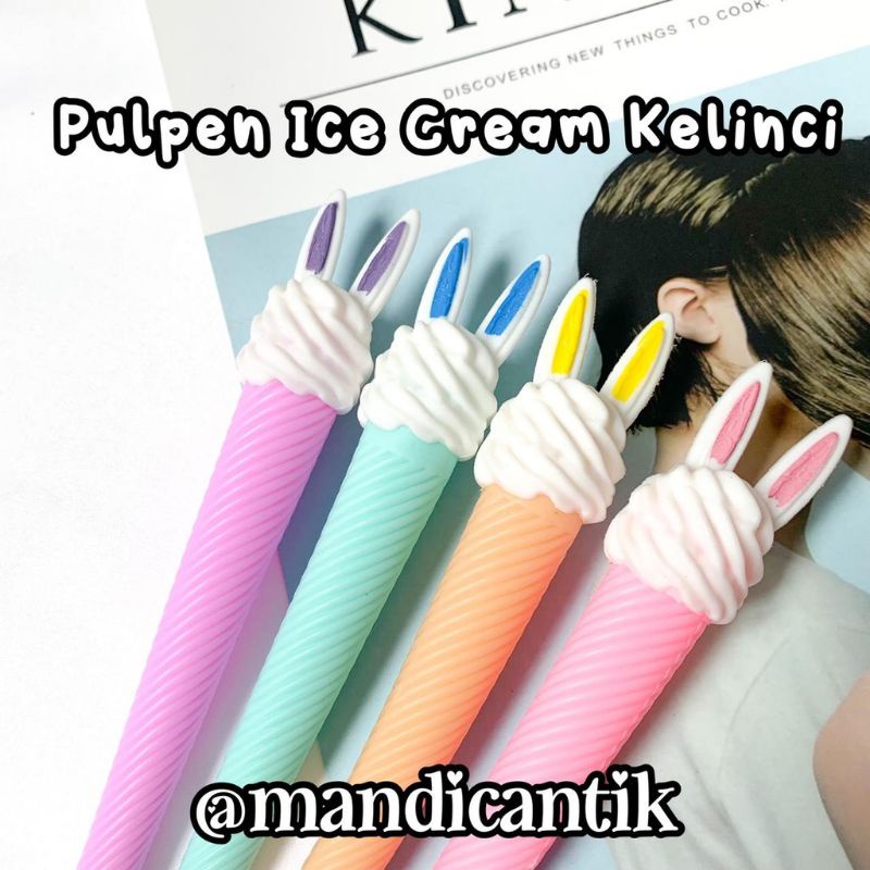 Jual Pulpen Ice Cream Kelinci Bunny Pena Pen Lucu kado unik Warna ...