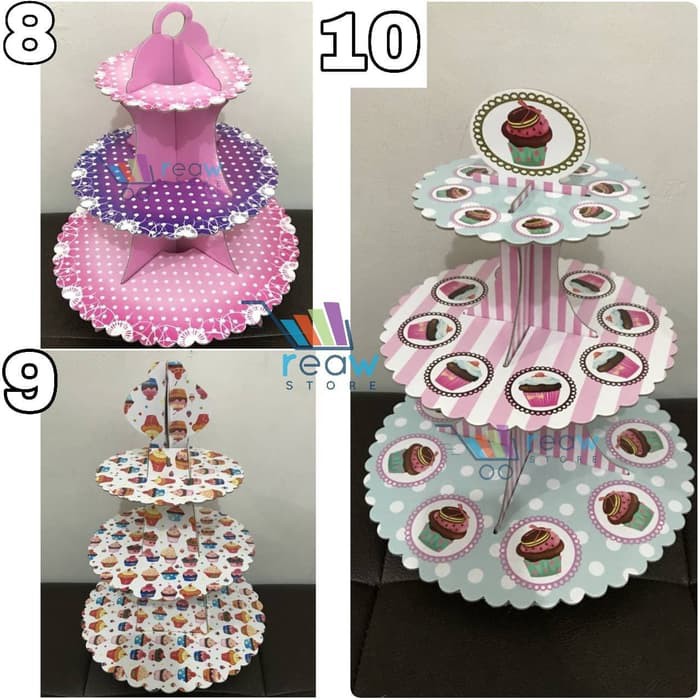 Jual Cake Tier Karakter / Standing Cake / Tempat Kue / Cupcake Stand Motif Murah | Shopee Indonesia