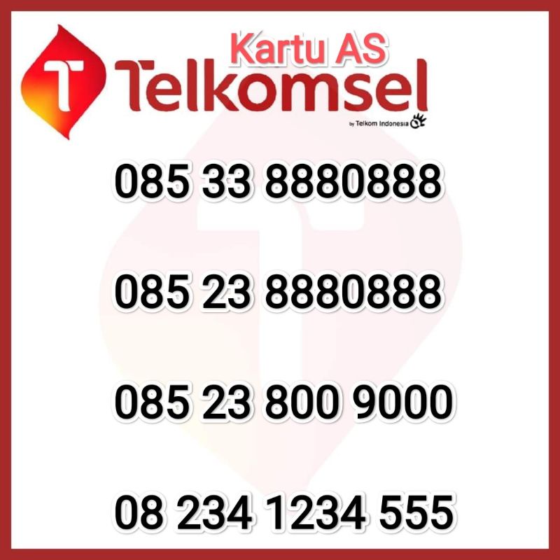Jual Kartu Perdana Kartu As Nomor Cantik Telkomsel Prabayar Prepaid Sim Card Triple 9000 888 555 ...