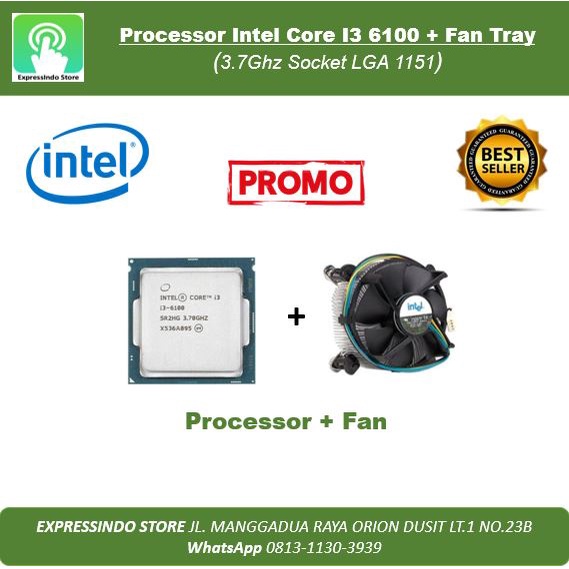 Jual Processor Intel Core I3 6100 + Fan Tray (3.7Ghz Socket LGA 1151) | Shopee Indonesia