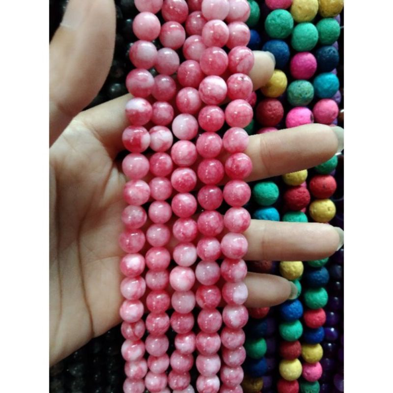 Jual Batu Alam Bulat Pink Borneo 6mm 8mm 10mm | Shopee Indonesia
