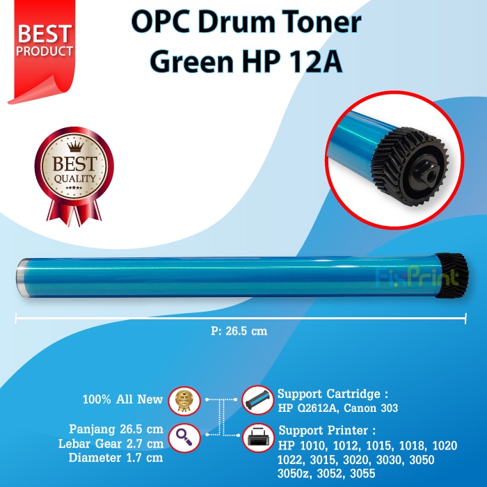 Jual OPC Drum Toner Cartridge Green HP 12A Q2612A Canon 303, HP ...