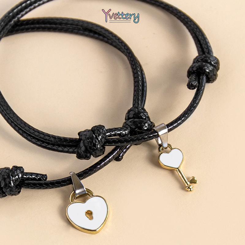 Jual COD ️ Gelang Couple 2Pcs Liontin Kunci Hati Bracelets Sahabat ...