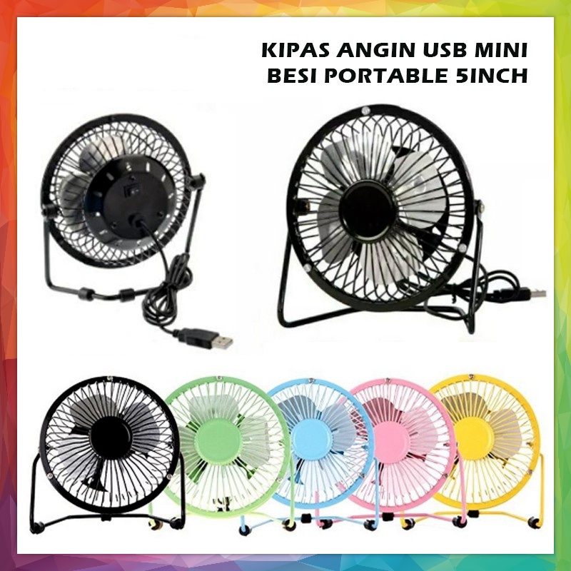 Jual Kipas Angin Besi Kecil Portable 5 Inch USB Mini Fan 5Inch | Shopee ...