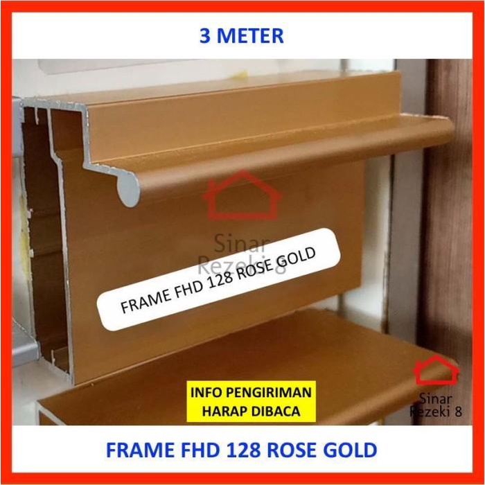 Jual Profil Tarikan Handle FHD 128 GOLD Aluminium Frame Kitchen Lis ...