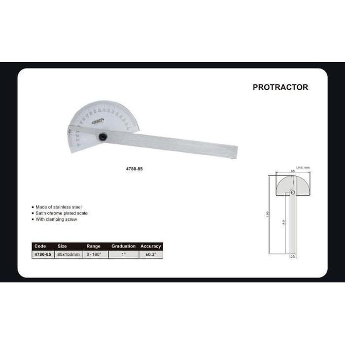 Jual DEGREE PROTRACTOR BUSUR DERAJAT 4780-85 (INSIZE) | Shopee Indonesia