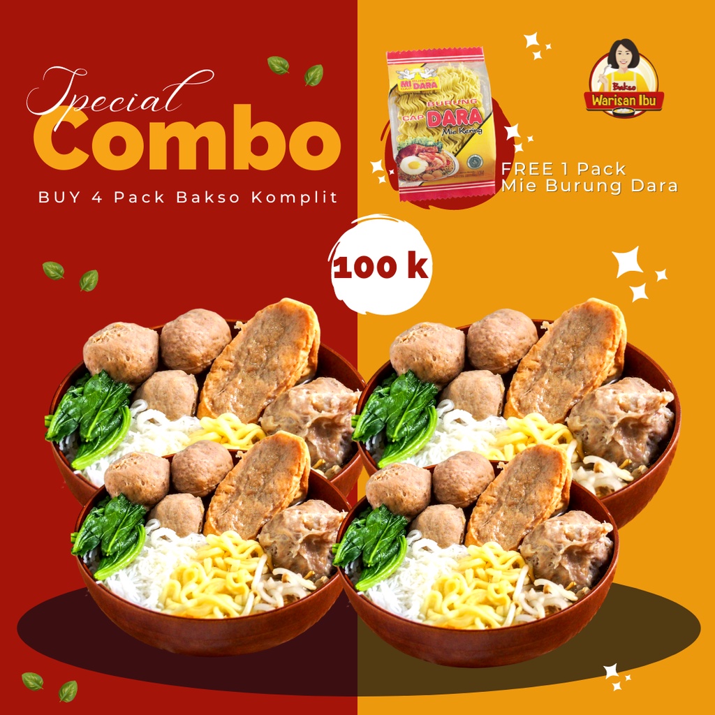 Jual Paket Special Combo 4 Bakso Komplit Bakso Warisan Ibu | Shopee ...