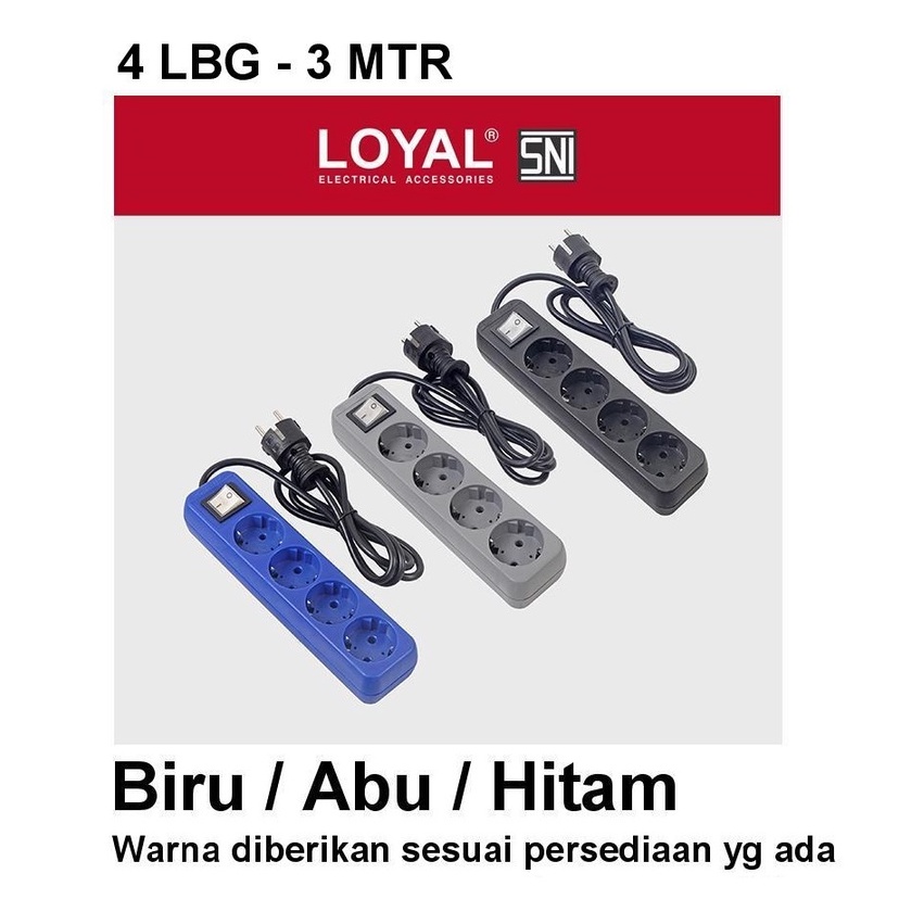 Jual LOYAL KABEL EXTENSION ARDE 4 LBG 3M LY-208 STOP KONTAK COLOKAN ...