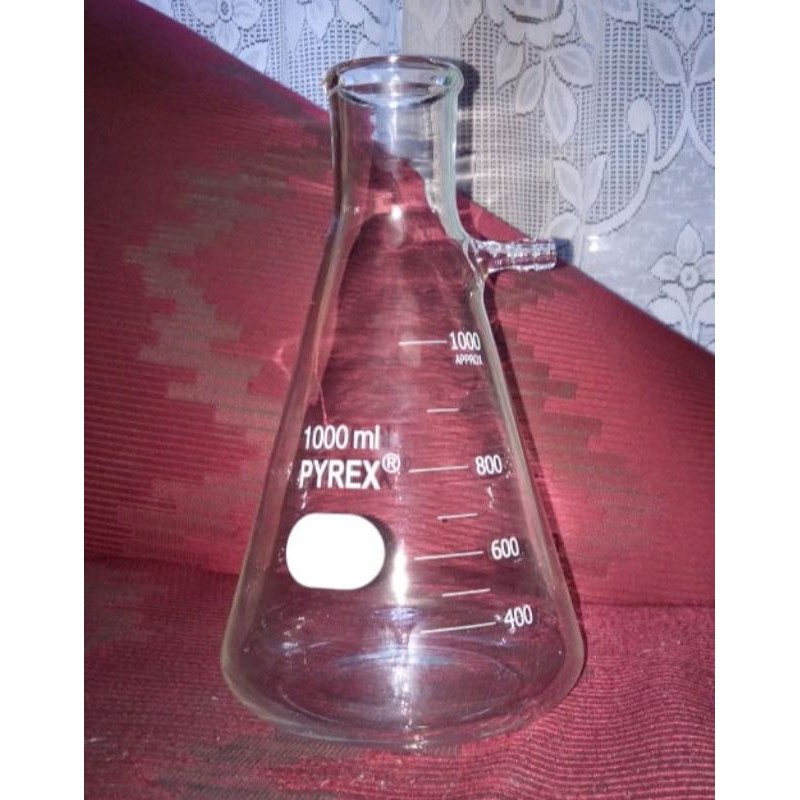 Jual FILTERING FLASK / ERLENMEYER PIPA SAMPING 1000 ML PYREX | Shopee ...