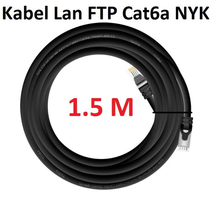 Jual Kabel Lan FTP CAT6A 1.5m NYK - Kabel Lan Outdoor Cat6 1.5 Meter | Shopee Indonesia