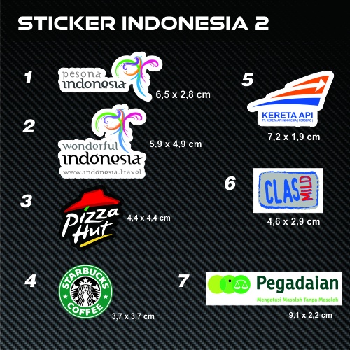 Jual Sticker Stiker Pesona Indonesia Wonderful Pizza Hut Starbucks KAI ...