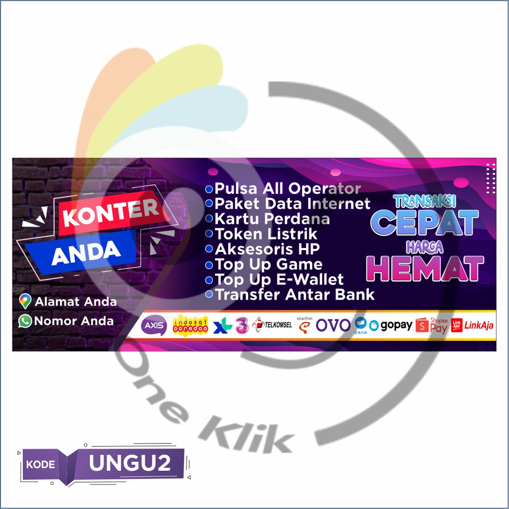 Jual Banner Spanduk Konter Pulsa / Spanduk konter murah / Konter Hp ...