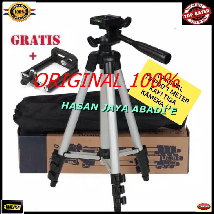 Jual HJ132 Tripod kaki tiga 1 semeter original universal holder hp tripods handphone berkualitas ...