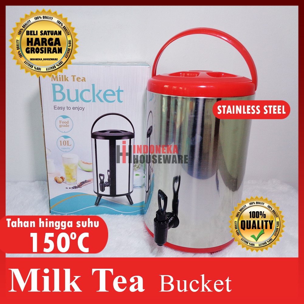 Jual BELI SATUAN HARGA GROSIR - Milk Tea Bucket Termos Stainless 10L ...