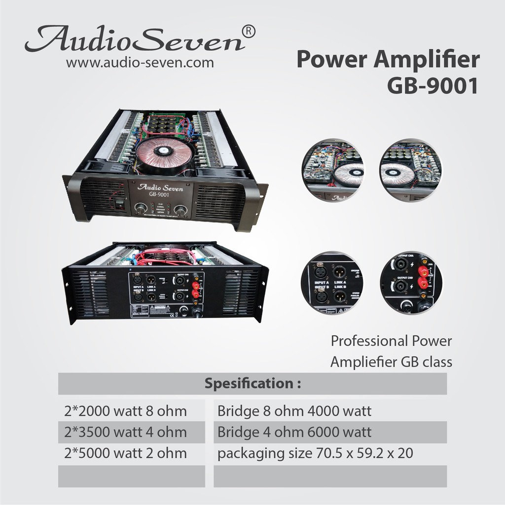 Jual CahayaMusik Power Ampliefier Audio Seven Original GB-9001 ( bukan ...