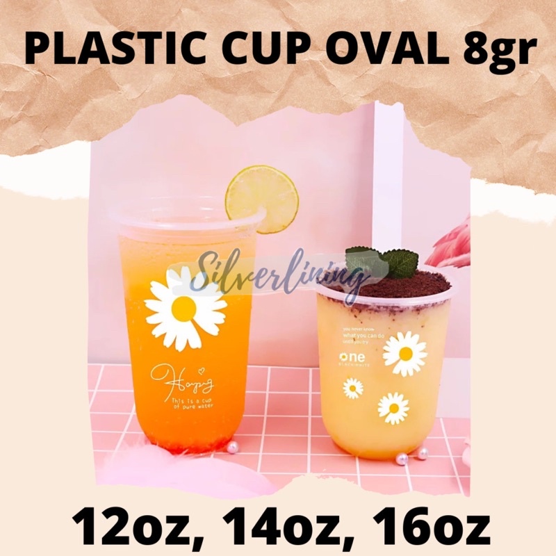 Jual plastic cup oval 14oz + sablon 1 warna order an Abhirama | Shopee ...