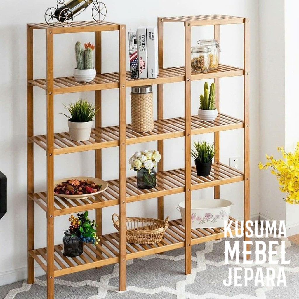 Jual Rak Display Pajangan Minimalis Kayu Jati Kode 002 (Tinggi 170cm ...