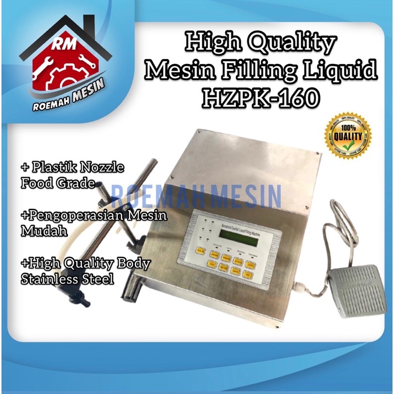 Jual Mesin filling liquid 1 nozzel HZK-160 Machine pengisi cairan isi botol | Shopee Indonesia