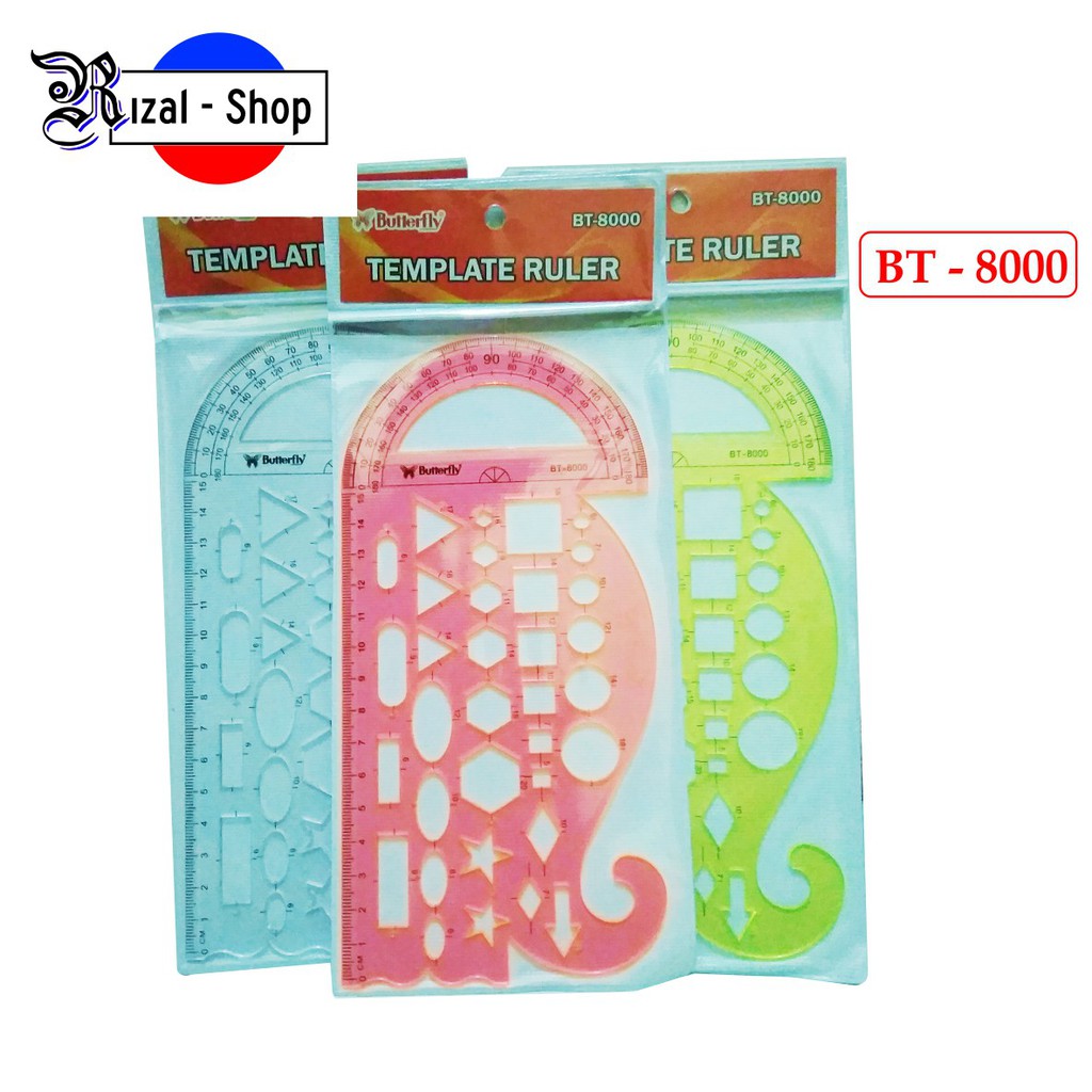Jual Penggaris Butterfly Template Ruler BT-8000 Cetakan | Shopee Indonesia