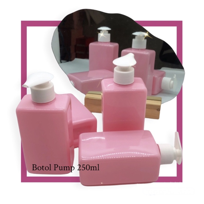 Jual Botol Pump Isi Ulang Sabun Shampoo Kotak Pink / Botol Kosong Pump ...