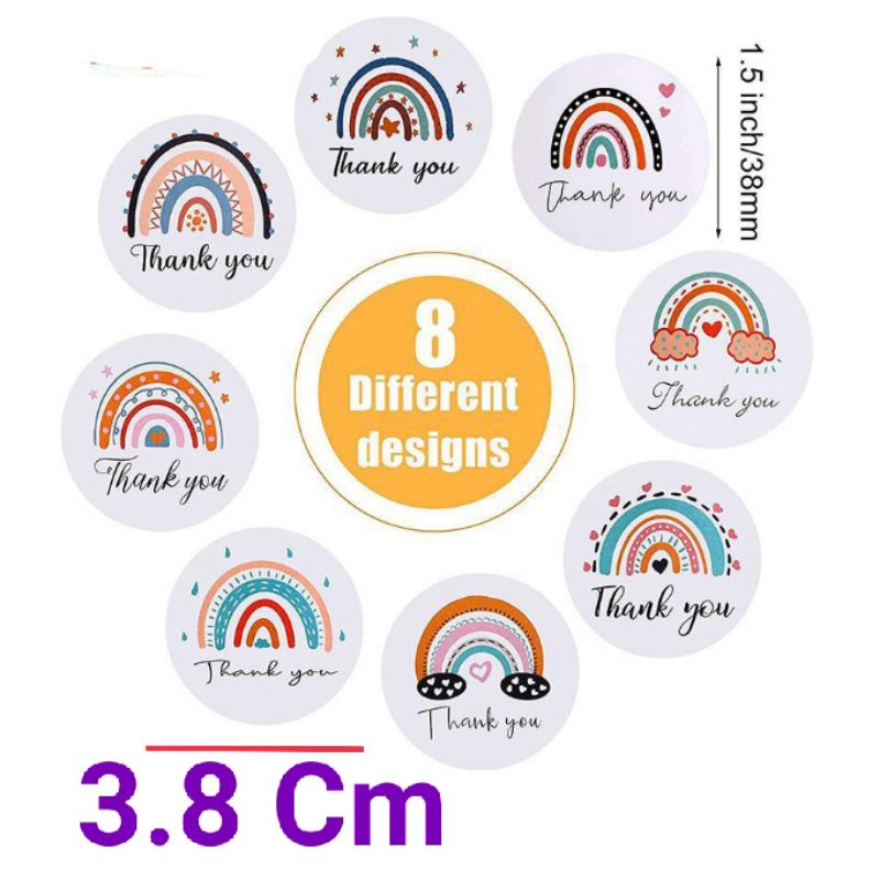 Jual [ 60 PCS ] Stiker Sticker Label Thank You Rainbow | Shopee Indonesia